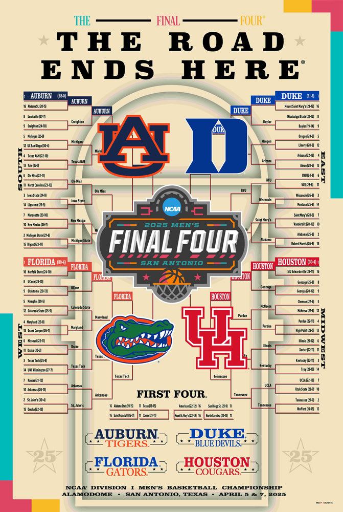 NCAA March Madness 2025 Men's Basketball Championships Official Poster ...