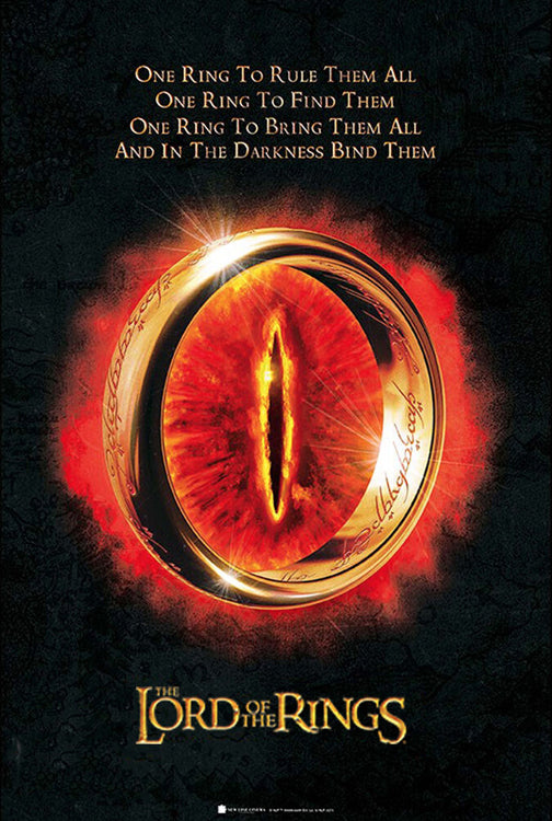 ONE RING TO RULE THEM ALL from J.R.R. Tolkien's The Lord of the Rings – Sports Poster Warehouse