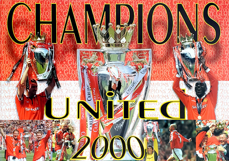 Manchester United "Champions 2000" EPL Football Commemorative Poster - – Sports Poster Warehouse