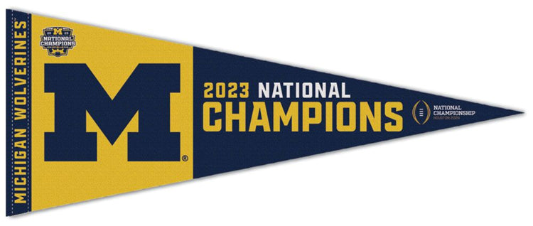 Michigan Wolverines 2023 NCAA Football National Champions Premium Felt – Sports Poster Warehouse