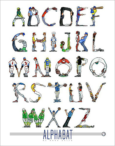 Alphabat Baseball Alphabet Poster by Doug Keith - Image Conscious ...