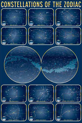 Constellations of the Zodiac Astronomy Wall Chart Poster - Eurographics ...