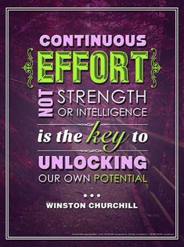 Effort (Unlock Potential) Inspirational Winston Churchill Quote Poster ...