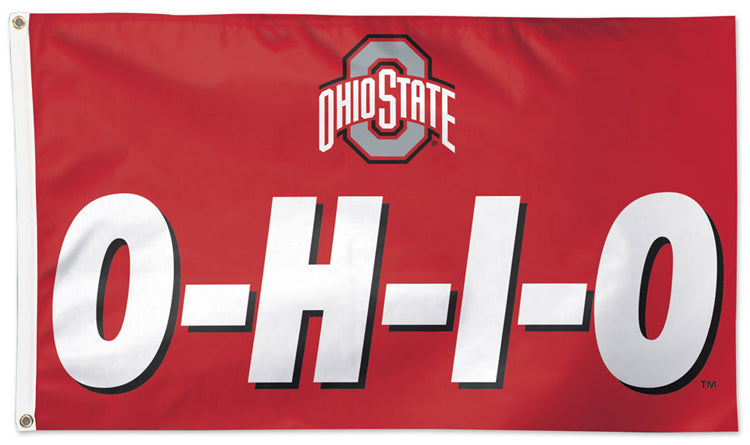 The Ohio State Buckeyes "O-H-I-O" Official NCAA Deluxe 3'x5' Team Flag ...