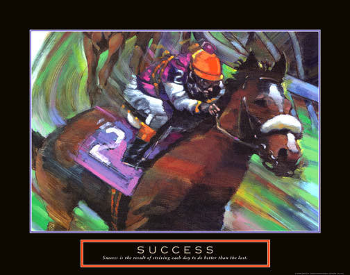 Horse Racing "Success" Motivational Poster - Front Line – Sports Poster ...