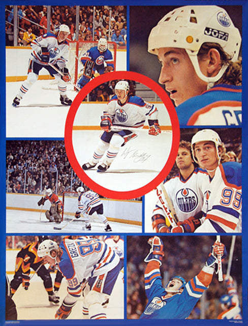 Wayne Gretzky "Action Collage" Edmonton Oilers Vintage Original NHL Ho ...