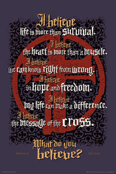 Message of the Cross "I Believe" Christian Inspirational Poster ...