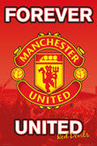 Manchester United "Forever United" EPL Official Team Crest Logo Poster ...
