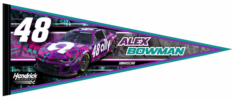 Alex Bowman NASCAR Ally #48 Auto Racing Action Felt Collector's Pennan ...