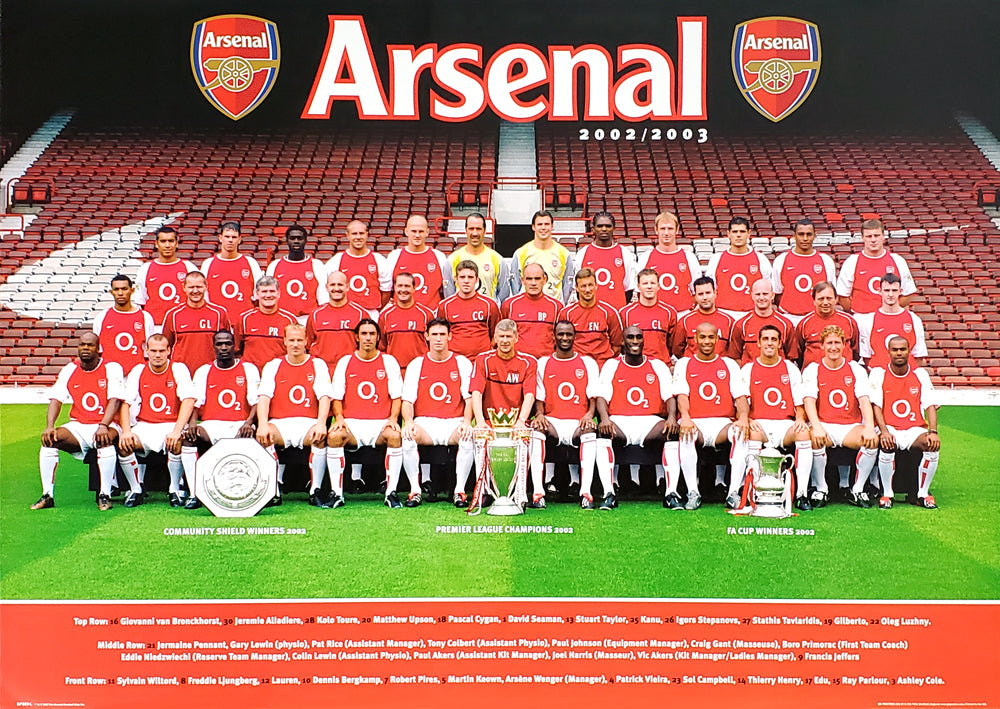 Arsenal FC Official EPL Team Portrait 2002/03 Poster - GB Posters ...