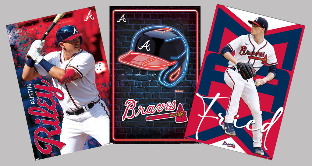 COMBO: Atlanta Braves Baseball 3-Poster Combo Set (Riley, Fried, Logo ...