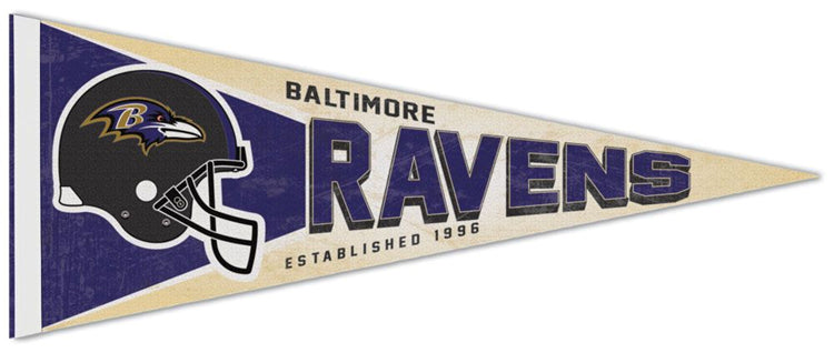 Baltimore Ravens NFL Retro-1990s-Style Premium Felt Collector's Pennan ...