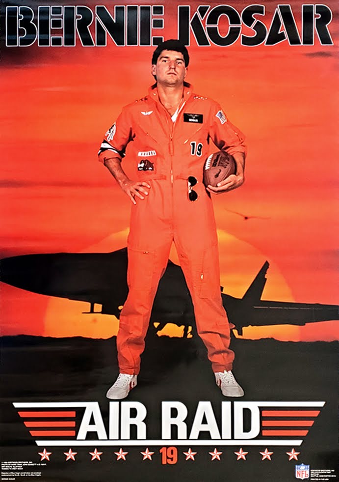 Bernie Kosar "Air Raid" Cleveland Browns 1990 NFL Football Poster - Co ...