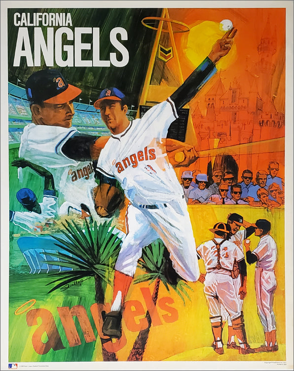 California Angels Classic MLB Baseball Team Theme Art Poster - ProMoti ...