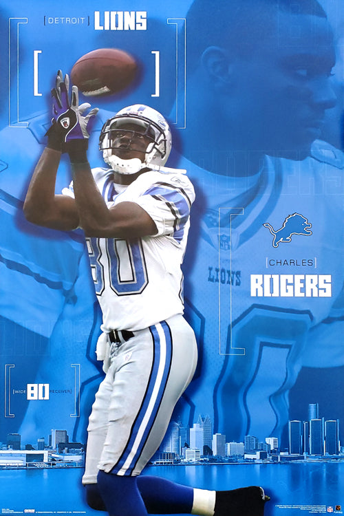 Charles Rogers "Motor City" Detroit Lions NFL Action Poster - Costacos ...
