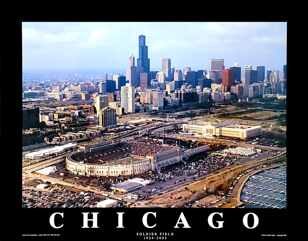 Chicago Bears Football "Classic Aerial" Old Soldier Field Poster Print ...