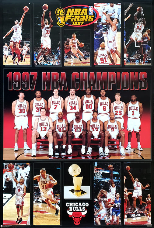 Chicago Bulls Three-Peat 1993 NBA Champions Commemorative Poster ...