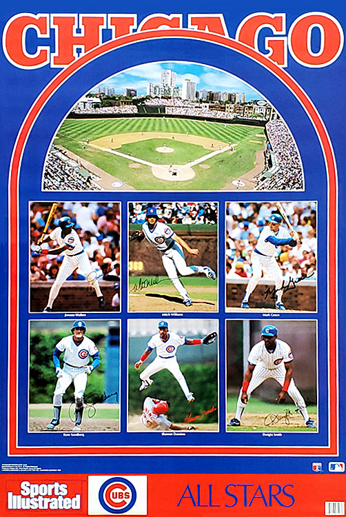 Chicago Cubs "All-Stars 1989" MLB Team 6-Player Action Poster - Market ...