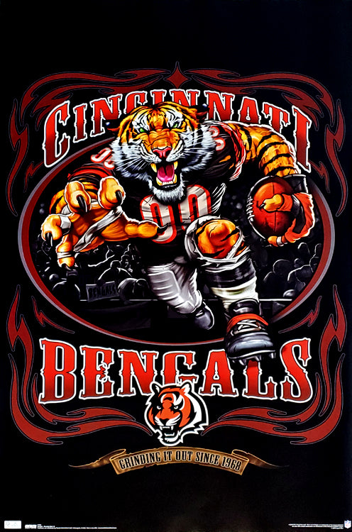 Cincinnati Bengals "Grinding it Out Since 1968" NFL Theme Art Poster ...