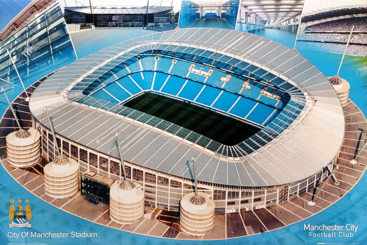 Manchester City FC City of Manchester Stadium Aerial View Poster - GB ...