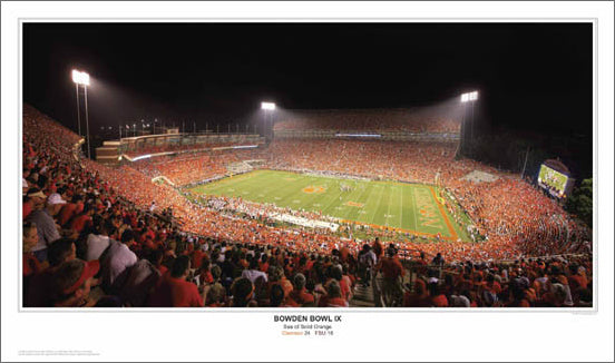 Clemson Tigers Football "Bowden Bowl IX" Memorial Stadium Game Night P ...