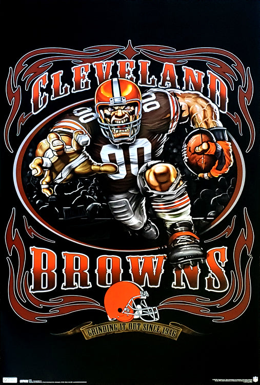 Cleveland Browns "Grinding it Out Since 1946" NFL Team Theme Art Poste ...