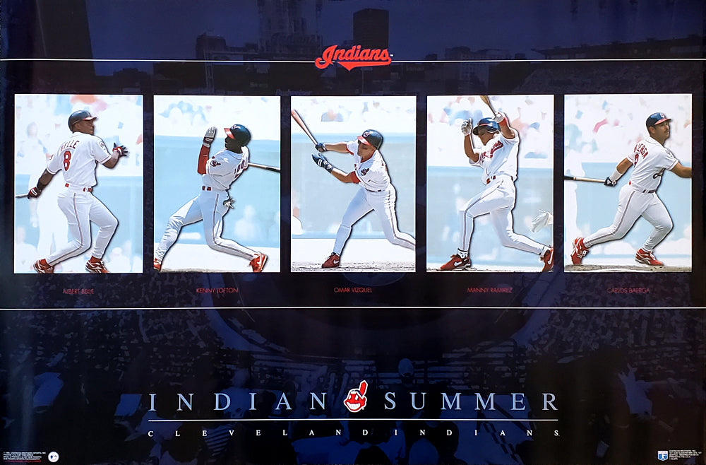 Cleveland Indians "Indian Summer" Poster (Belle, Lofton, Omar, Manny ...