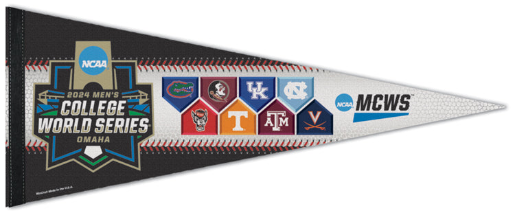 NCAA College World Series 2024 8-Team-Logos Premium Felt Commemorative ...