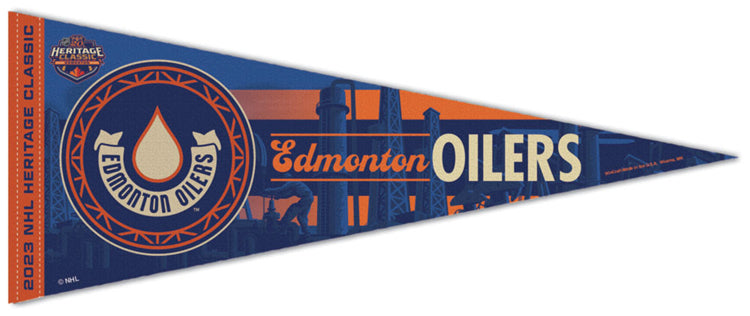Edmonton Oilers NHL HERITAGE CLASSIC 2023 Premium Felt Pennant - Wincr ...
