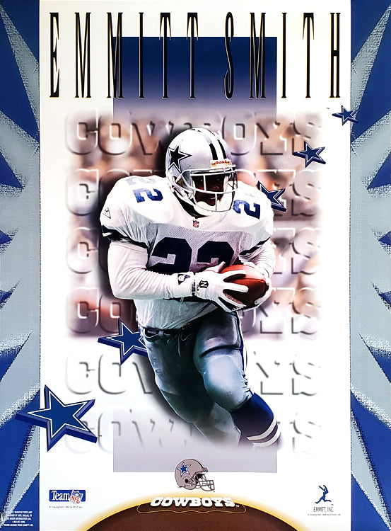 Emmitt Smith "Prime" Dallas Cowboys NFL Action Poster - Starline 1993 ...