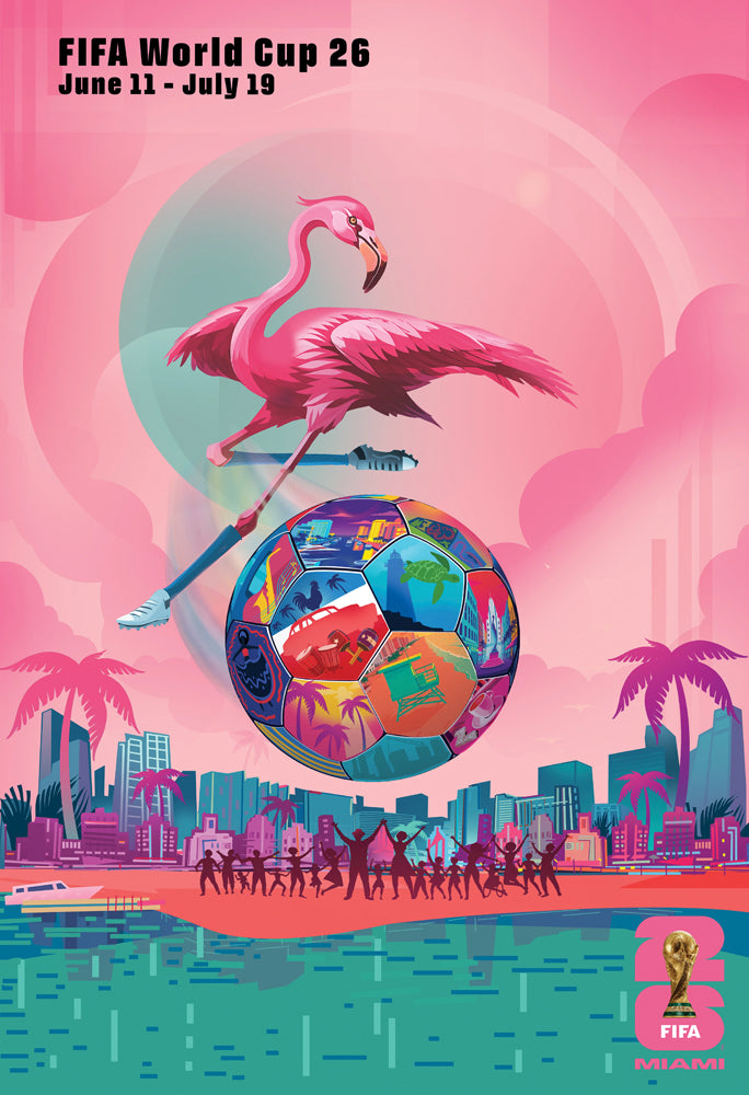 FIFA World Cup 2026 Host City Miami, Florida Official 24x36 Event Post ...