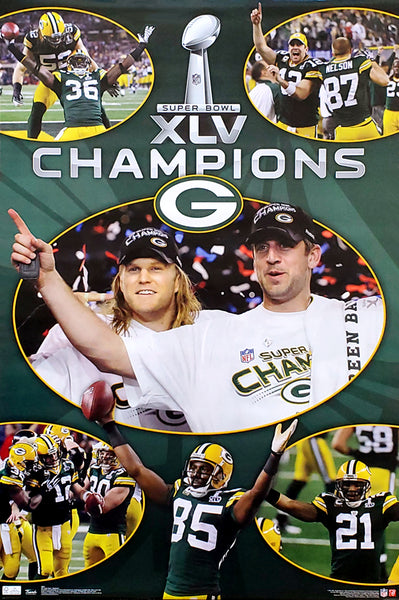 Green Bay Packers Super Bowl XLV Champions Commemorative Poster Cost Sports Poster Warehouse