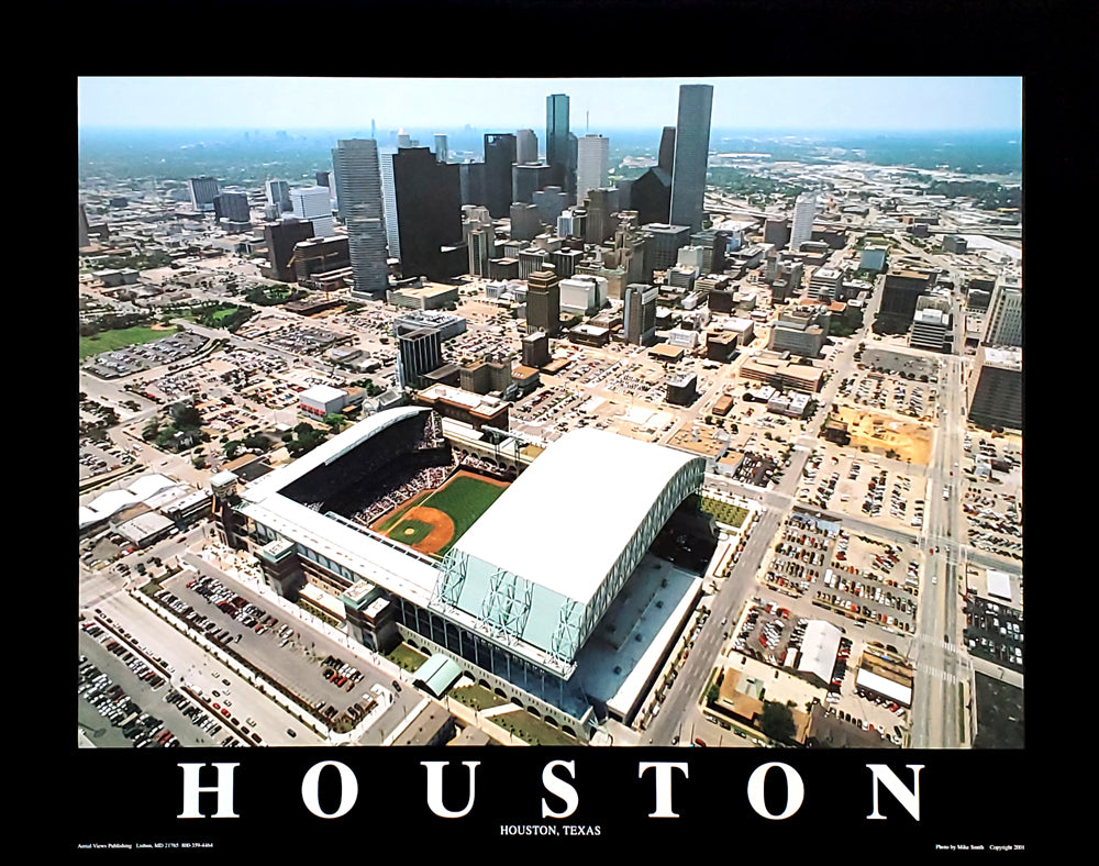 Houston Astros Stadium and Skyline Aerial View 22x28 Poster Print - Ae ...