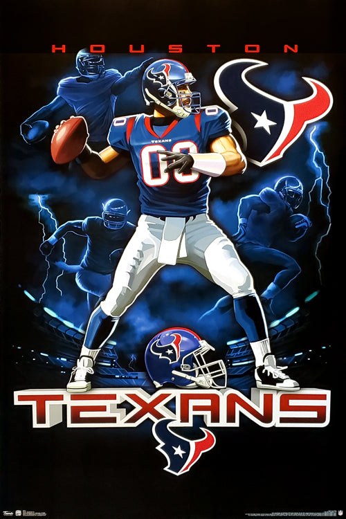 Houston Texans "On Fire" NFL Theme Art Poster - Costacos Sports ...