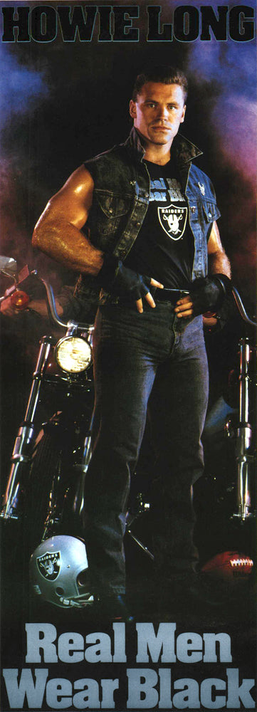 Howie Long "Real Men Wear Black" Los Angeles Raiders 1988 HUGE Door-Si ...