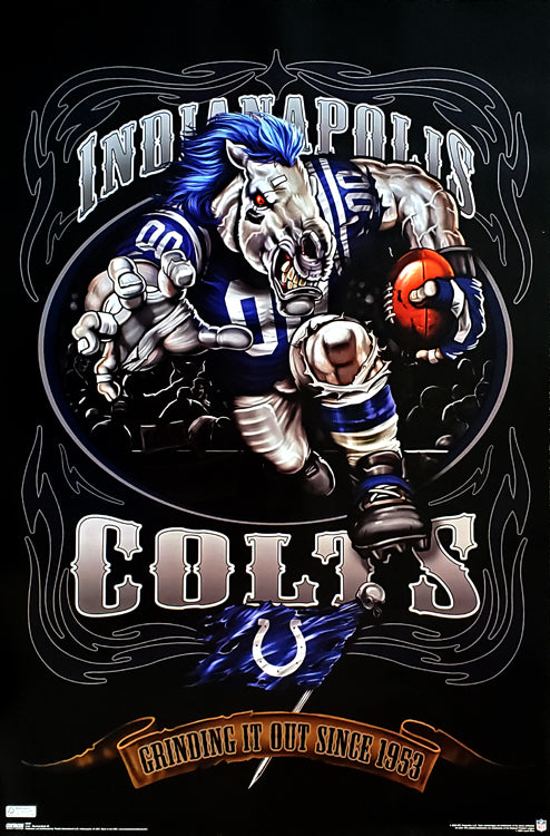 Indianapolis Colts "Grinding it Out Since 1953" Theme Art Poster - Cos ...