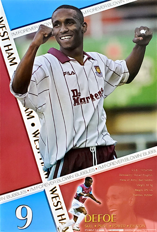 Jermain Defoe "Striker" West Ham United FC Poster - U.K. 2003 – Sports ...