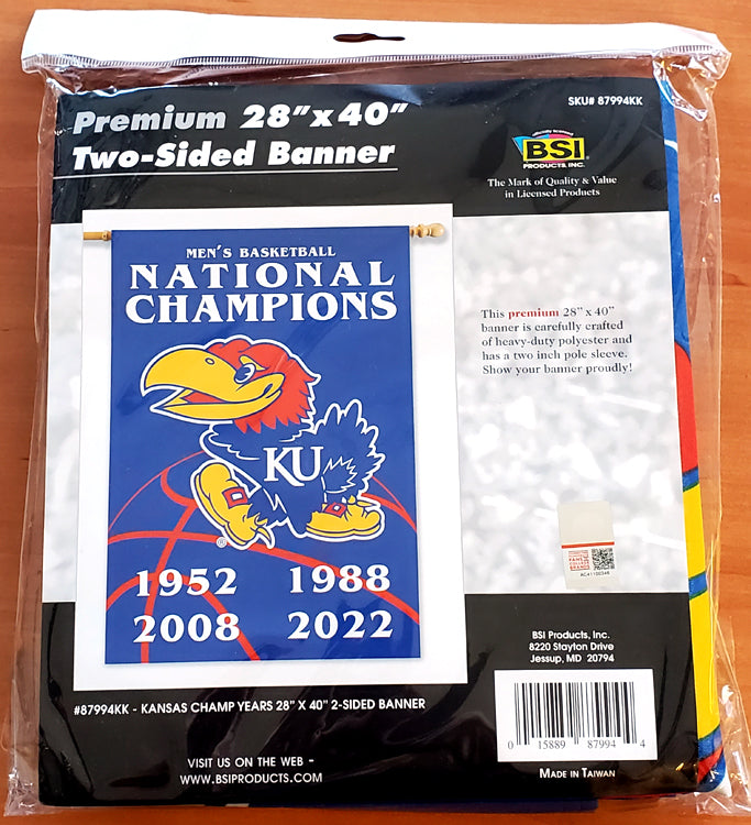 Kansas Jayhawks Basketball 4-Time NCAA National Champions Premium 28x4 ...