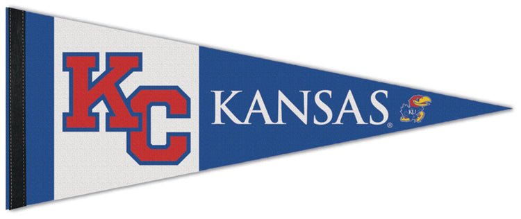 Kansas Jayhawks KC-Style NCAA Team Logo Premium Felt Collector's Penna ...