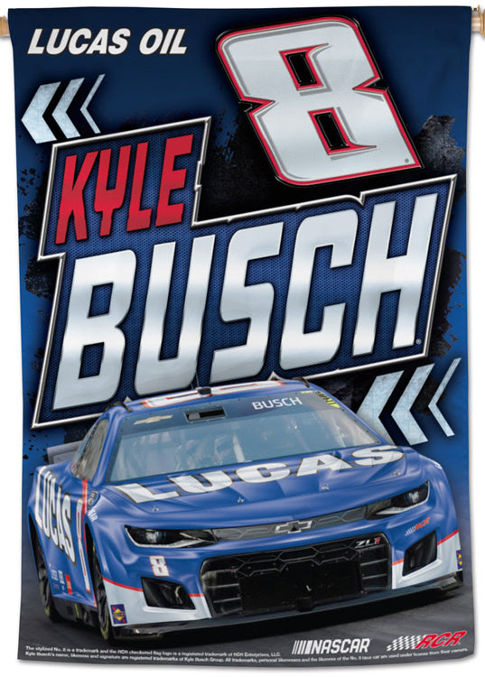 Kyle Busch NASCAR Lucas Oil #8 Premium 28x40 WALL BANNER - Wincraft 20 ...