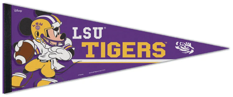 LSU Tigers "Mickey QB Gunslinger" Official NCAA/Disney Premium Felt Pe ...