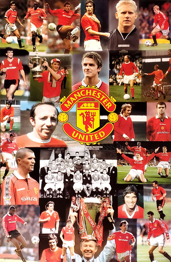 Manchester United Football Club Legends Collage (30 Superstars of the ...