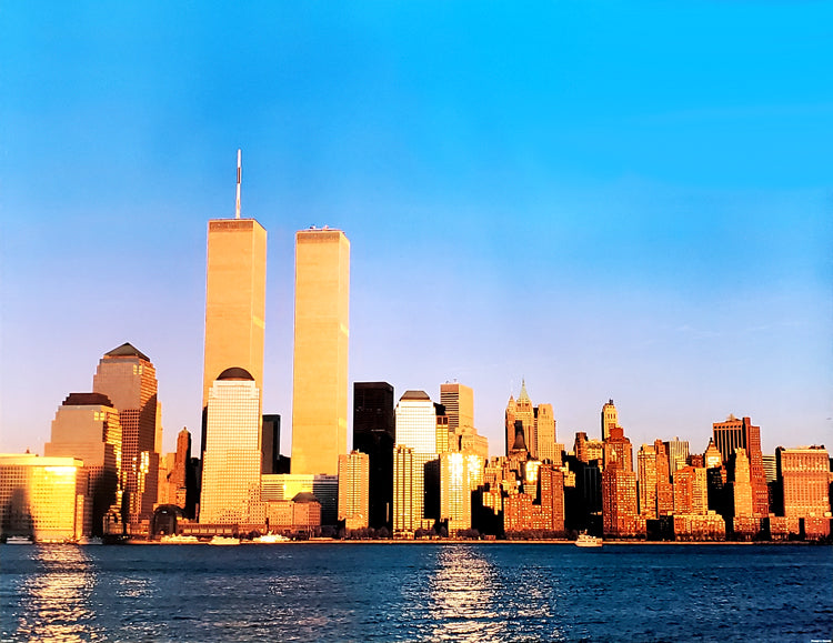 New York City World Trade Center "Twin Towers Sunset" 22x28 Poster - E ...