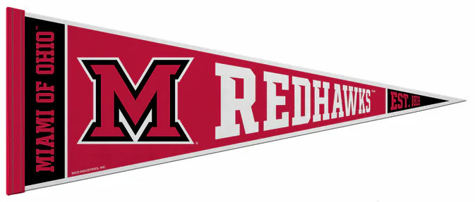 Miami University of Ohio REDHAWKS Official NCAA Team Felt Pennant - Ri ...