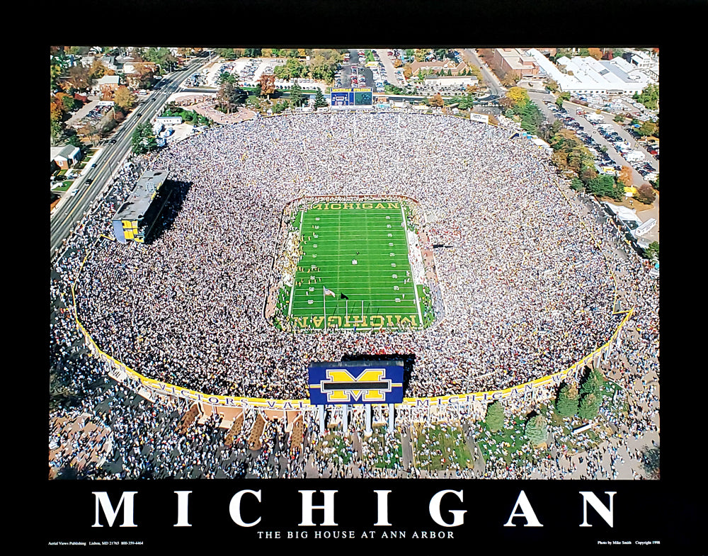 Michigan Stadium Wolverines Football Gameday Aerial 22x28 Poster - Aer ...