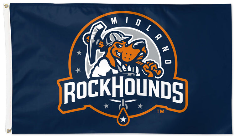 Midland Rockhounds Logo Men's New Era Navy Midland Rockhounds Marvel X