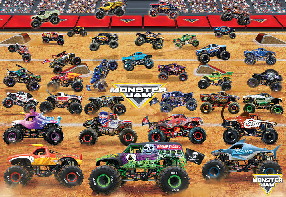 Monster Jam Monster Trucks Lineup (34 Rigs) 24x36 Wall Poster - Eurogr ...