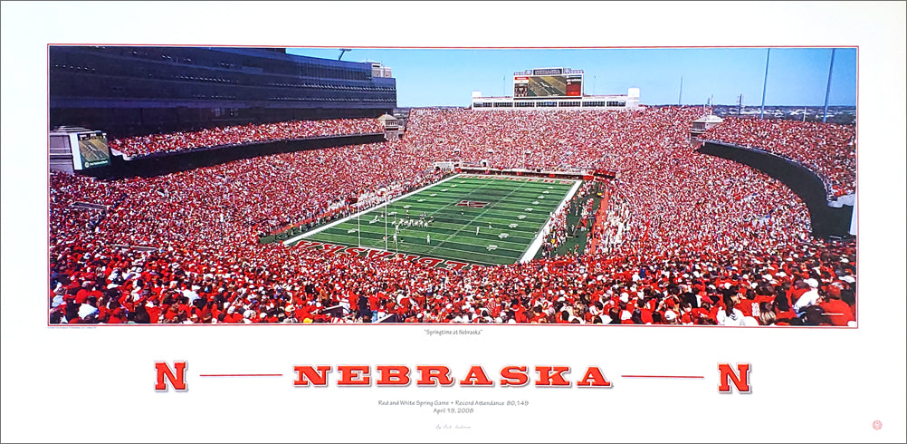 Nebraska Football Spring Game at Memorial Stadium Panoramic Poster Pri ...