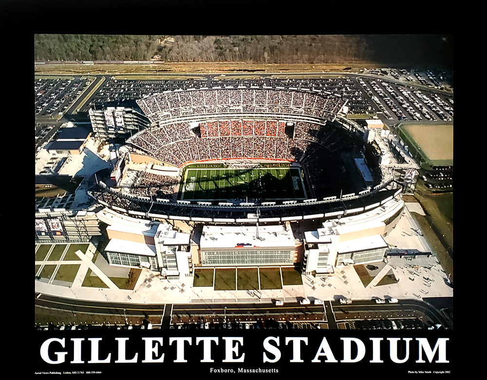 New England Patriots Gameday Gillette Stadium Aerial Poster Print - Ae ...