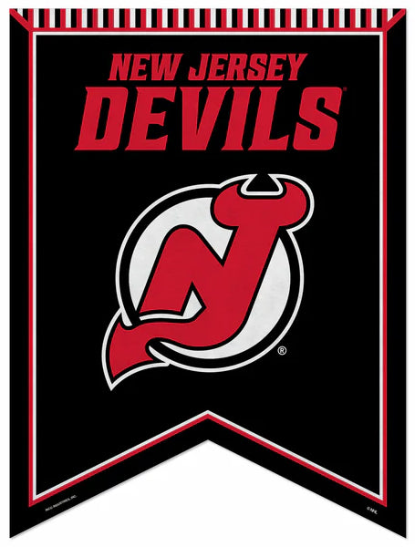 New Jersey Devils NHL Hockey Team Premium Felt 18x24 Rafter Banner - R ...